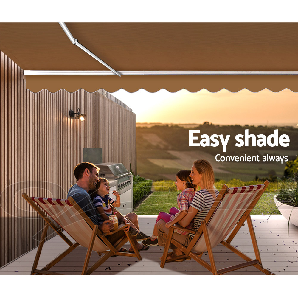 Instahut Folding Arm Motorized Outdoor Awning 4x2.5m 4x3m Retractable ...