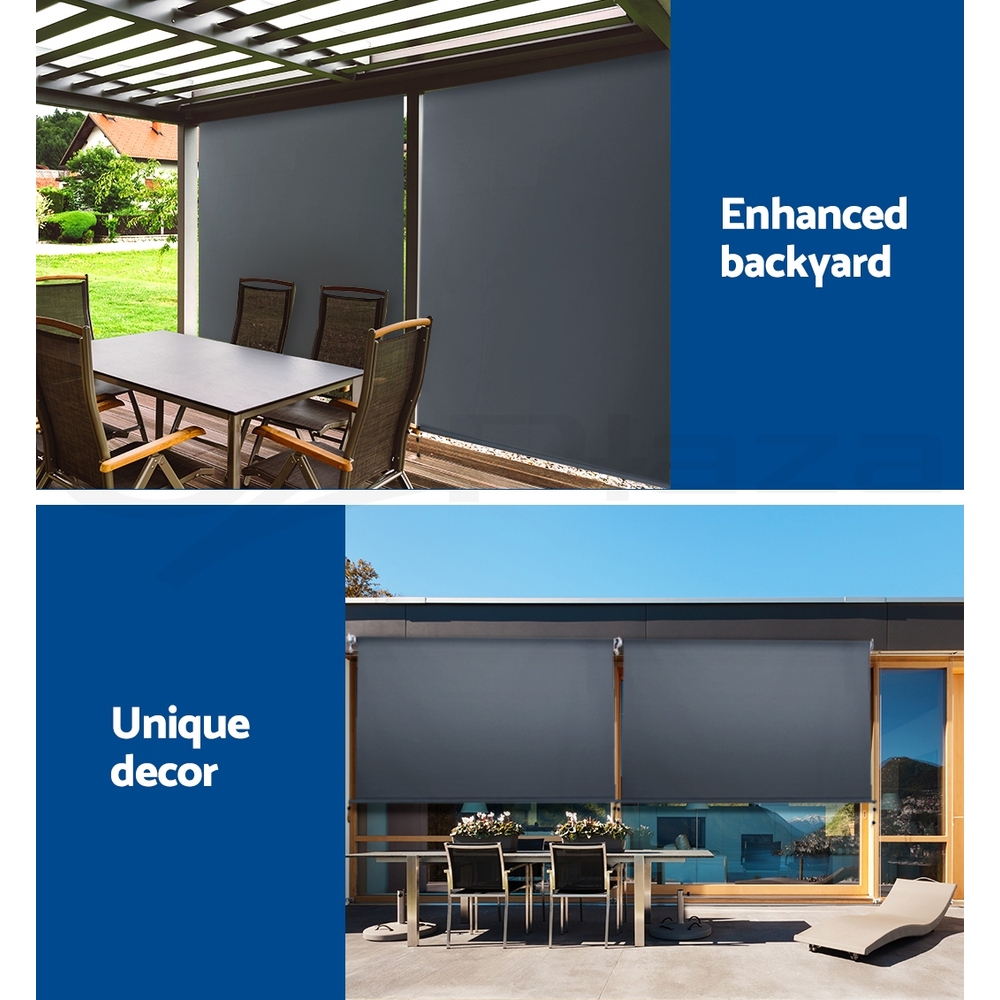 Instahut Outdoor Roller Blinds Roll Down Shade Privacy Screen Window ...