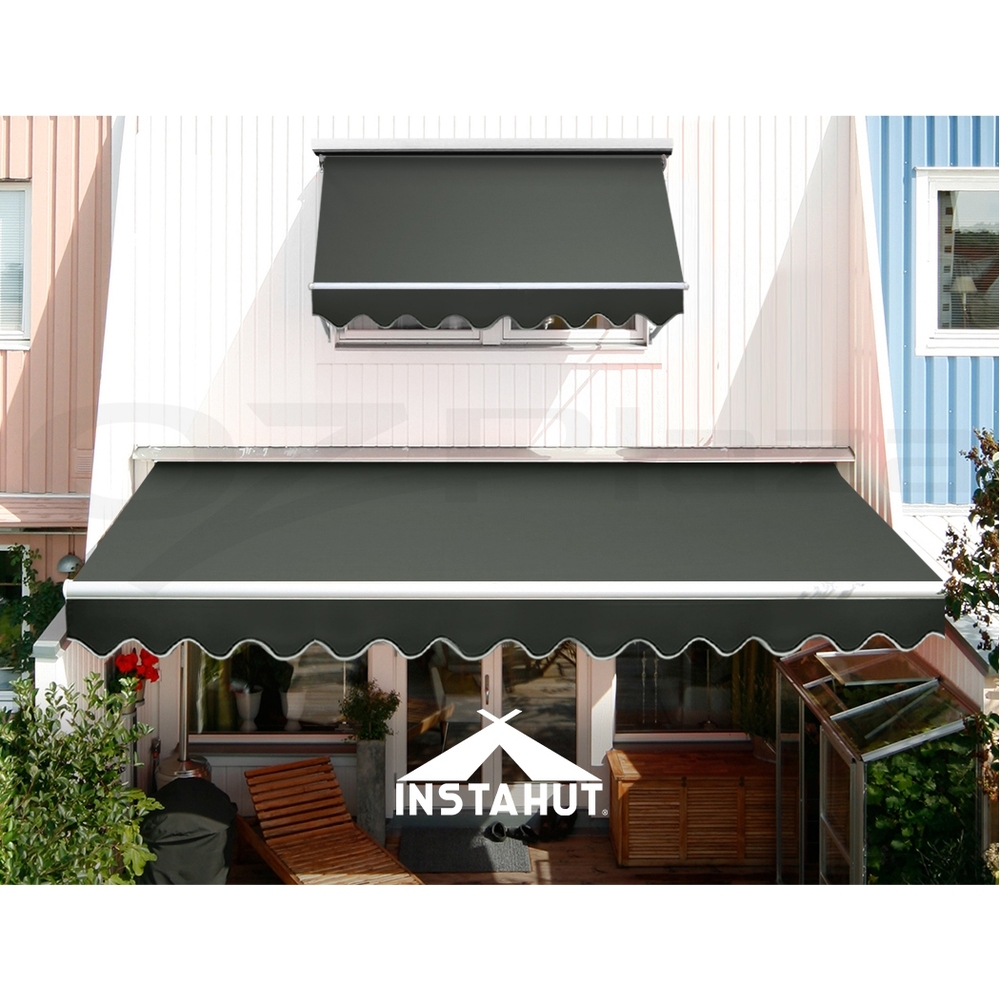 Instahut Window Fixed Pivot Arm Awning Outdoor Blinds Retractable ...