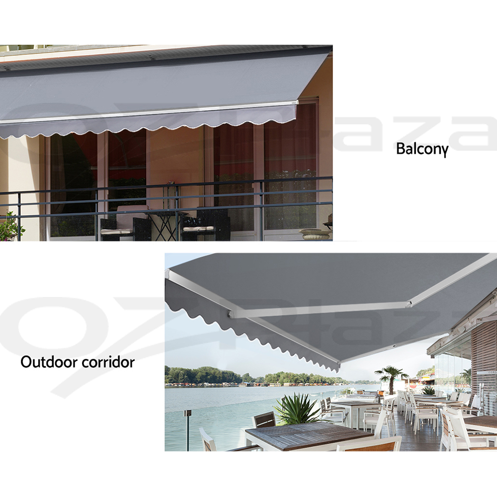 Instahut Retractable Folding Arm Awning Motorised Sunshade Door Canopy ...