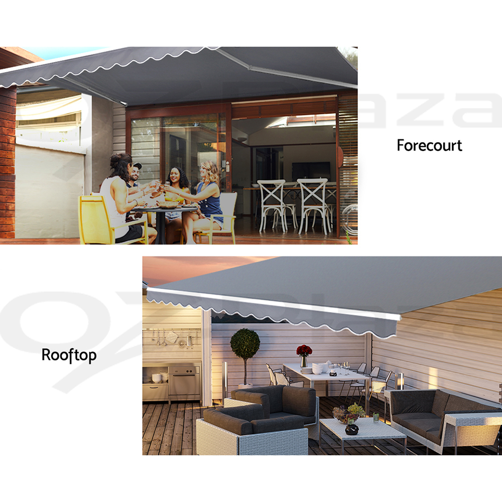 Instahut Retractable Folding Arm Awning Motorised Sunshade Door Canopy ...