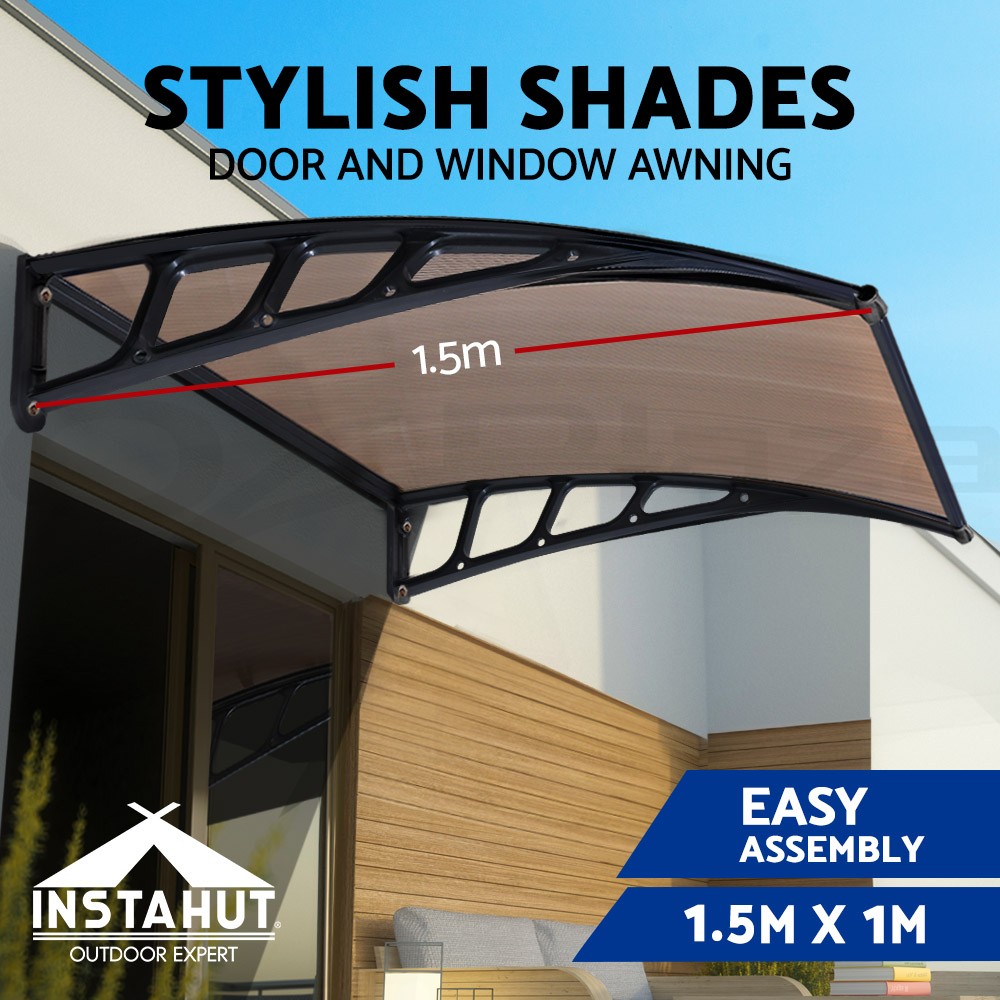 Instahut Window Door Awning Door Canopy Outdoor Patio Sun Shield 1.5mx1 ...