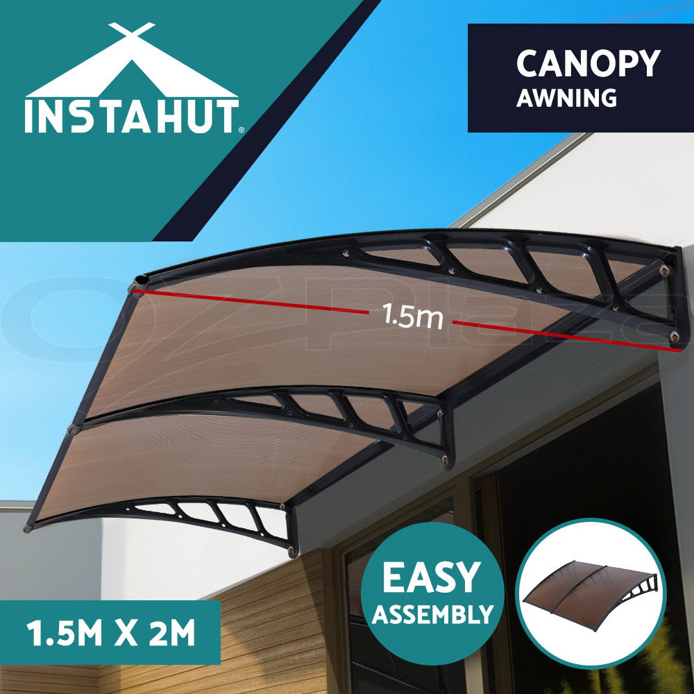 Instahut Window Door Awning Door Canopy Outdoor Patio Sun Shield 1.5mx1 ...