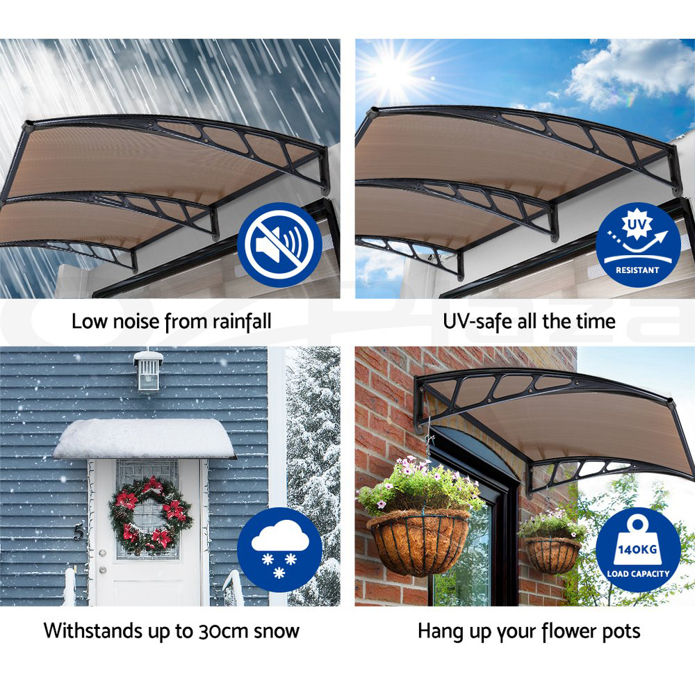 Instahut Window Door Awning Door Canopy Outdoor Patio Sun Shield 1.5mx1 ...