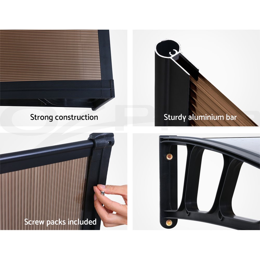 Instahut Window Door Awning Door Canopy Outdoor Patio Sun Shield 1.5mx1 ...