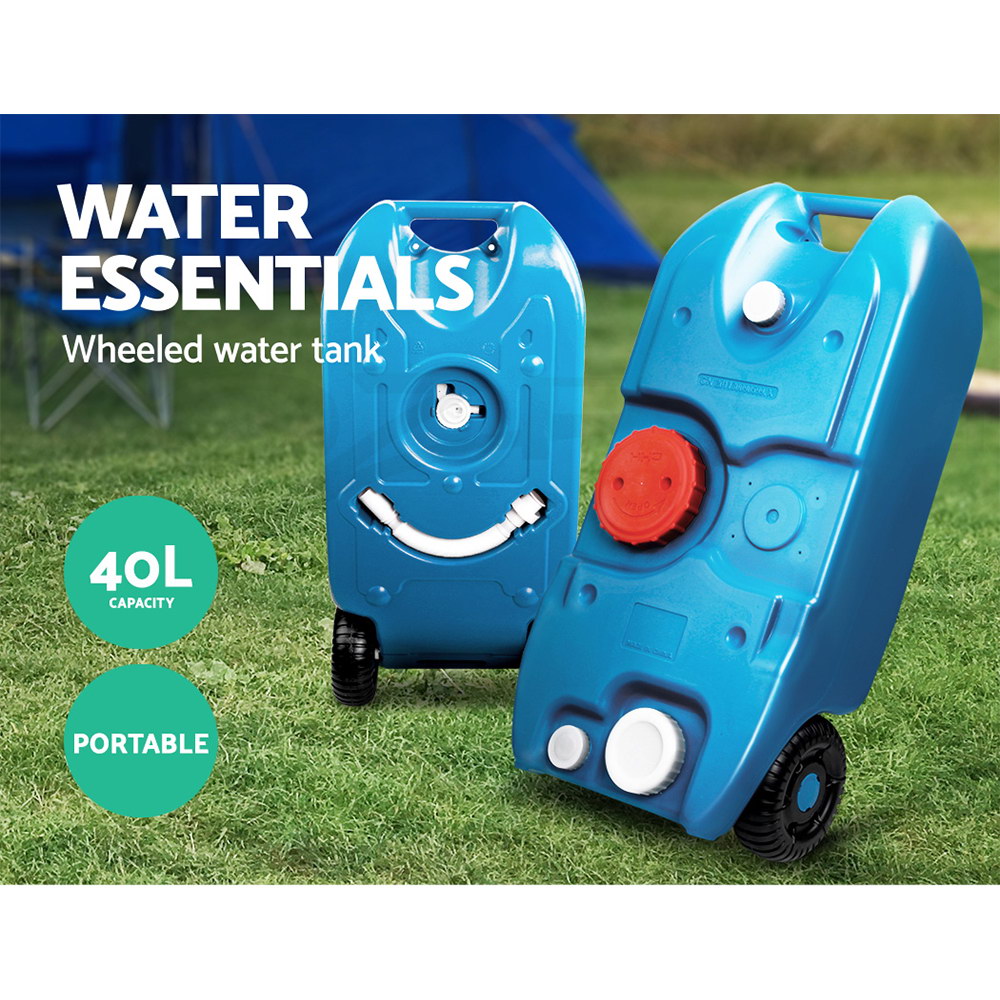 WEISSHORN 40L PORTABLE Wheel Water Tank Camping Outdoor Motorhome ...