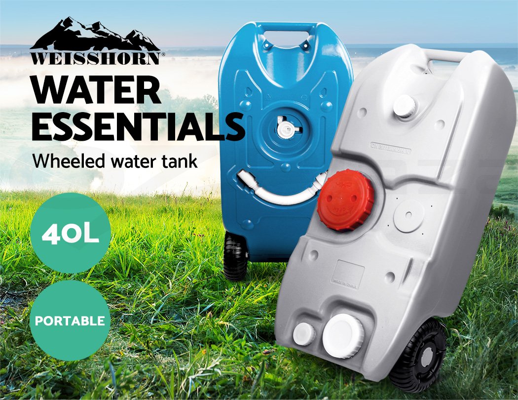 Weisshorn 40L Portable Wheel Water Tanks Tank Camping Motorhome Caravan ...