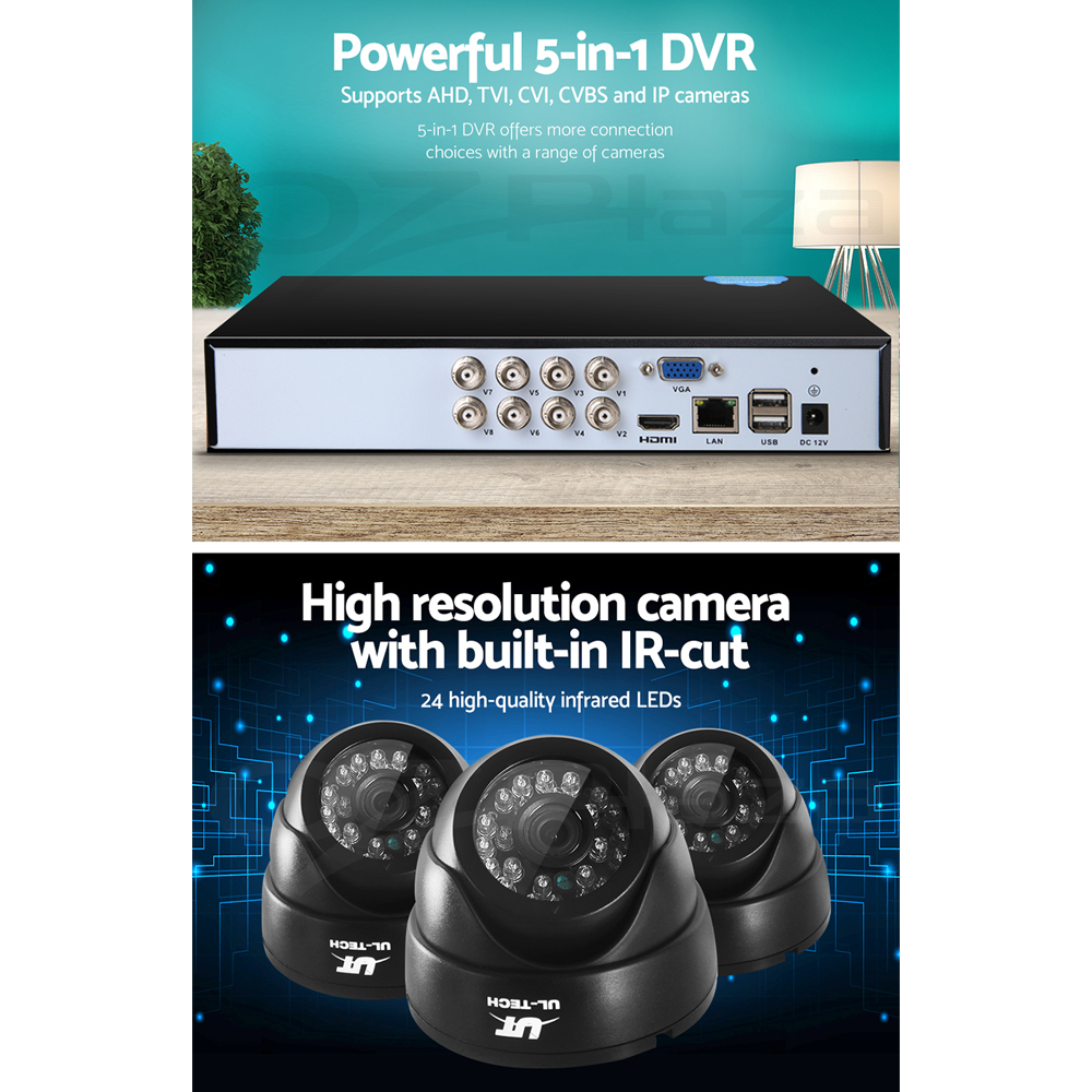 UL-tech CCTV Camera Security System Home 1080P 8CH DVR IP Cameras Day ...