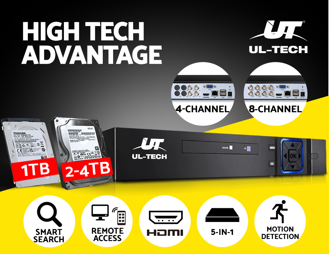 UL-tech CCTV Camera Security System 1080P 4CH 8CH DVR Recorder 5in1 ...
