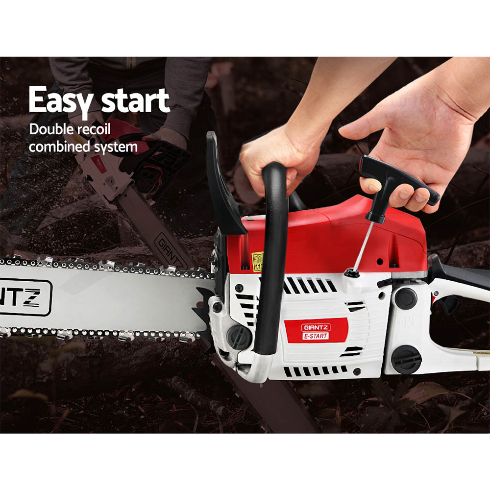Giantz Petrol Chainsaw Chain Saw Commercial E-Start Bar Top Handle Tree ...
