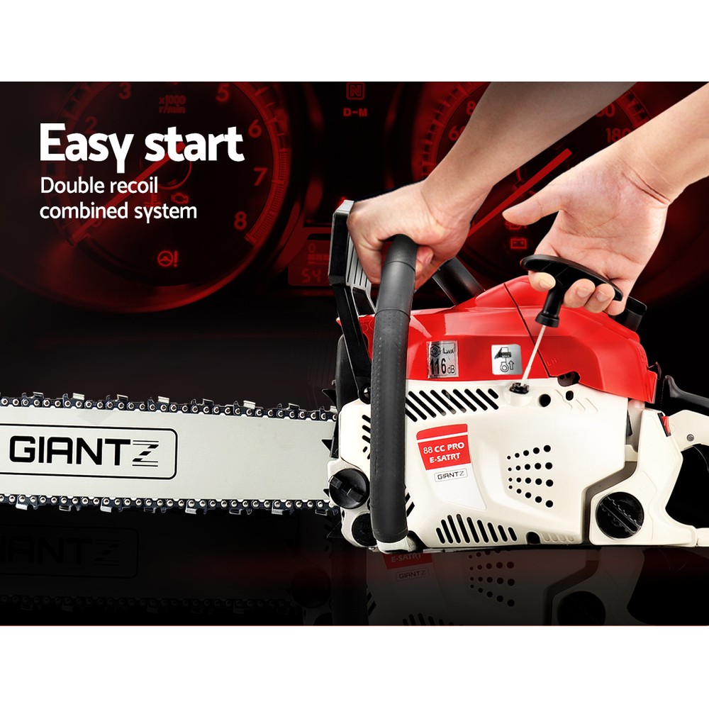 Giantz Petrol Chainsaw Commercial E-Start Bar Chain Saw Top Handle Tree ...