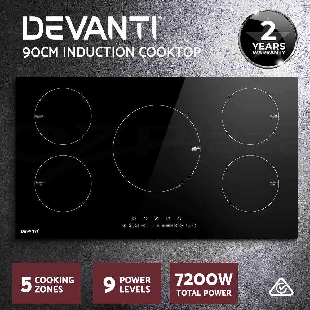 Devanti Electric Induction Cooktop 90cm 60cm 30cm Stove Cook Top ...