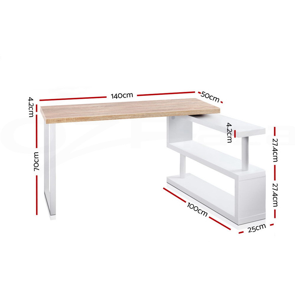 Artiss Corner Computer Desk Office Study Desks Table Drawers Shelves ...
