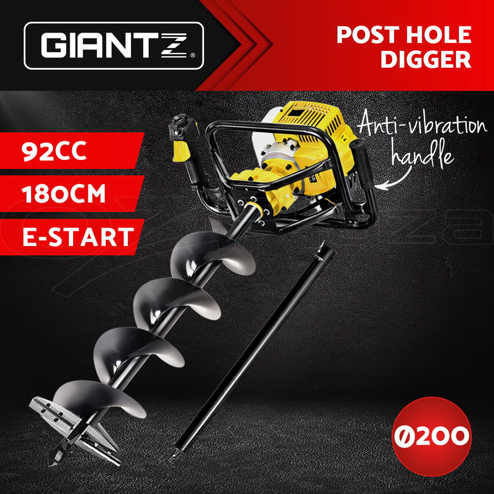 Giantz Post Hole Diggers Auger Petrol Digger Drill Borer Fence Earth