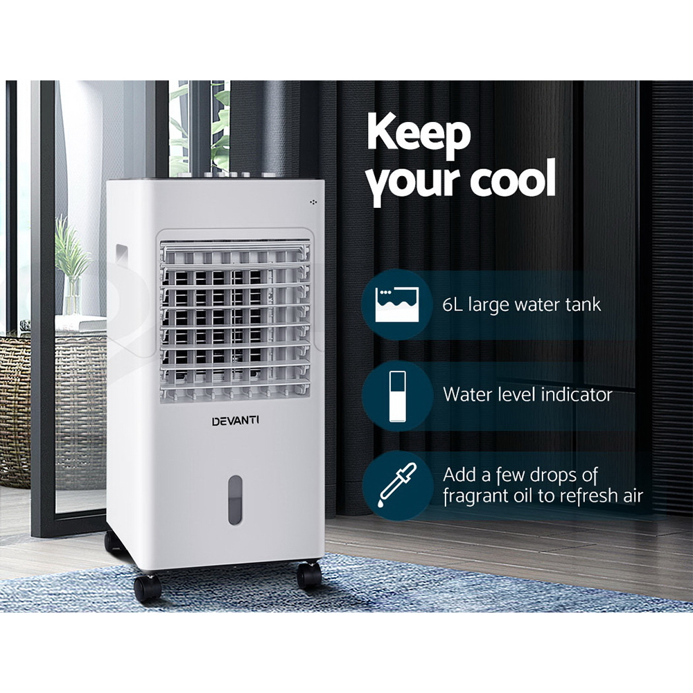 Devanti Evaporative Air Cooler Conditioner Portable Cooling Water Fan Humidifier | eBay Australia