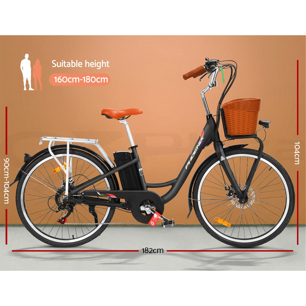 Phoenix 26" Electric Bike City Bicycle eBike e-Bike Urban Commuter w ...