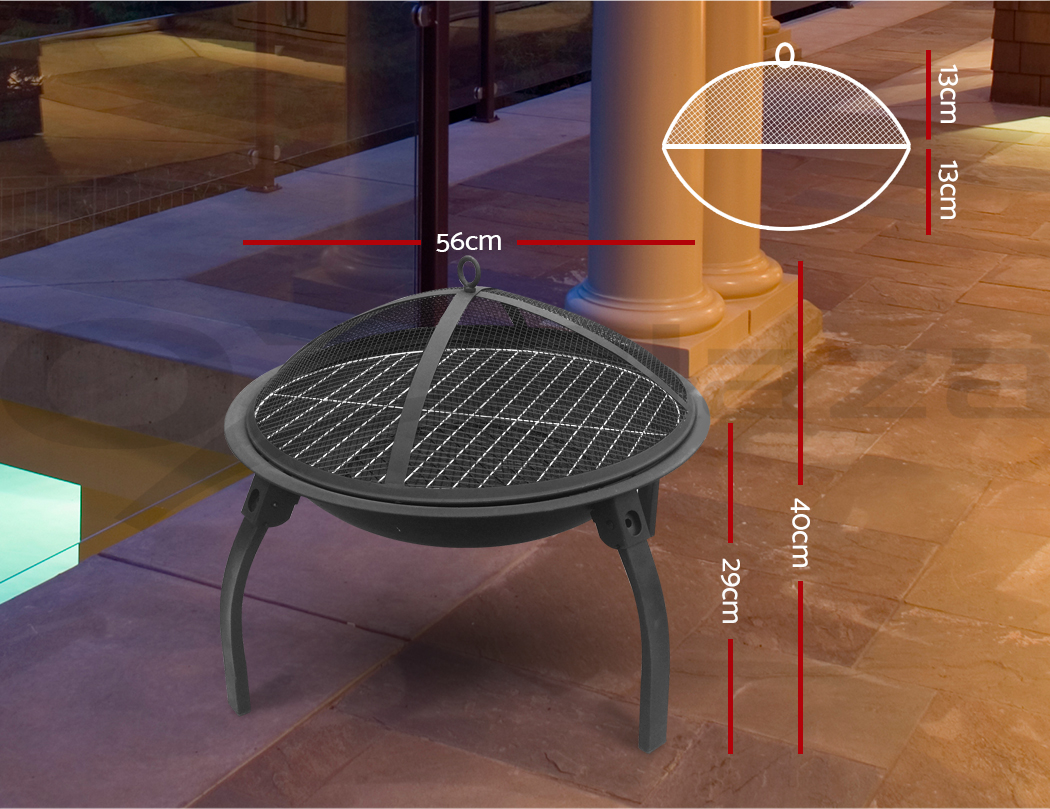 Fire Pit BBQ Charcoal Smoker Portable Outdoor Camping Pits Patio ...