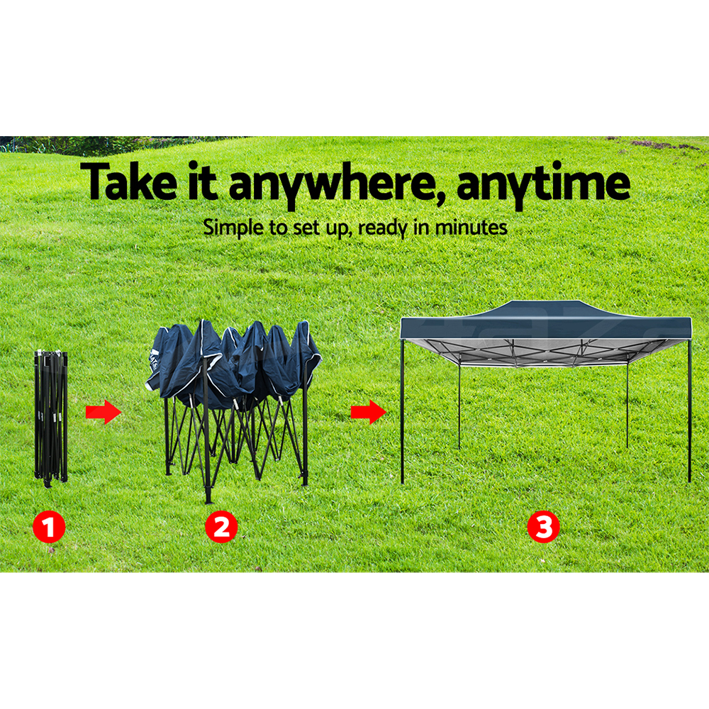 Instahut Gazebo Pop Up Marquee 3x3 3x6 Outdoor Tent Folding 600D ...