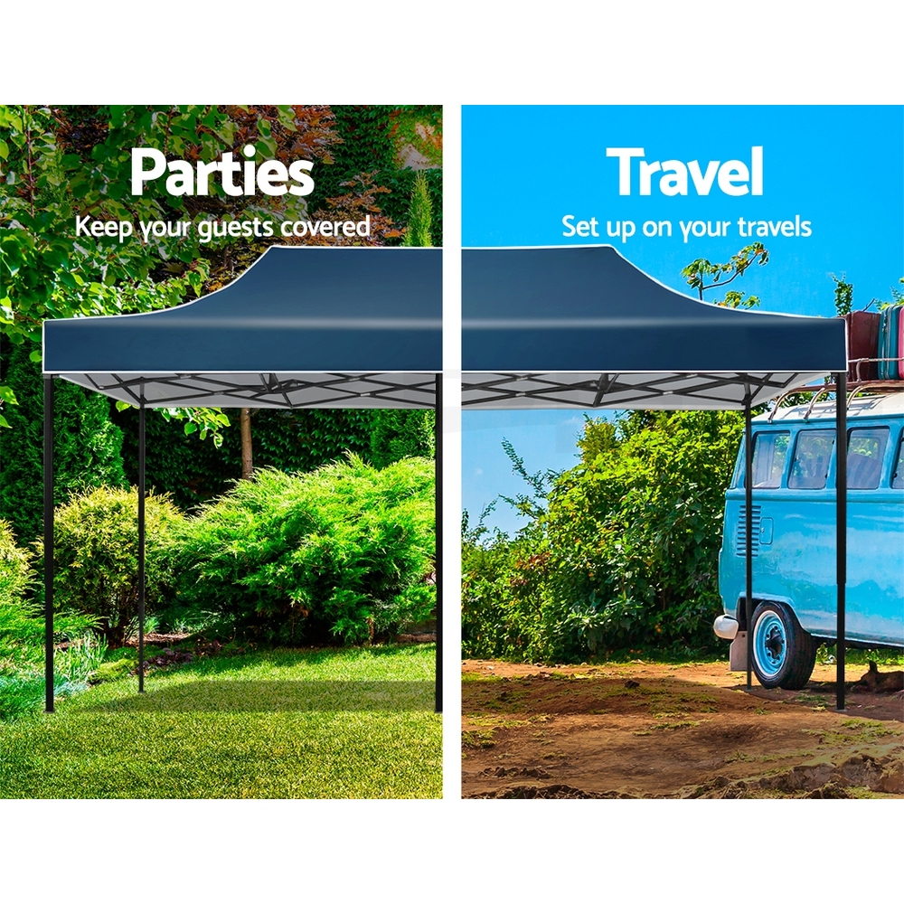 Instahut Gazebo Pop Up Marquee 3x3 3x6 Outdoor Tent Folding 600D ...