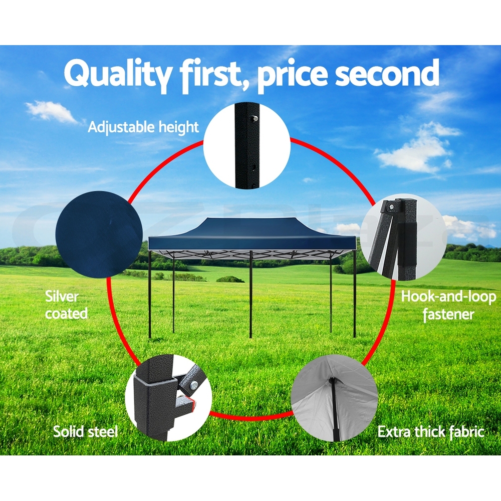 Instahut Gazebo Pop Up Marquee 3x3 3x6 Outdoor Tent Folding Wedding ...