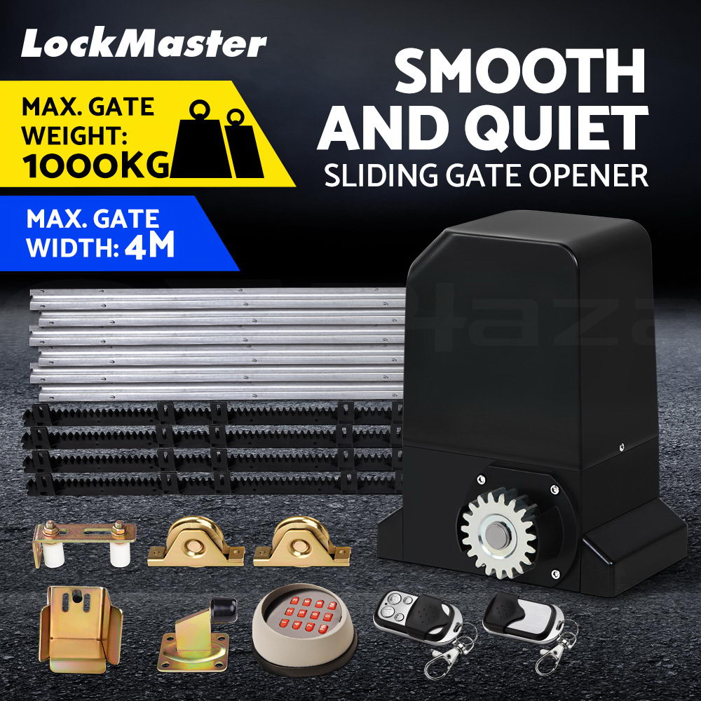 LockMaster Sliding Gate Opener 1000KG Electric Motor Automatic Keypad ...