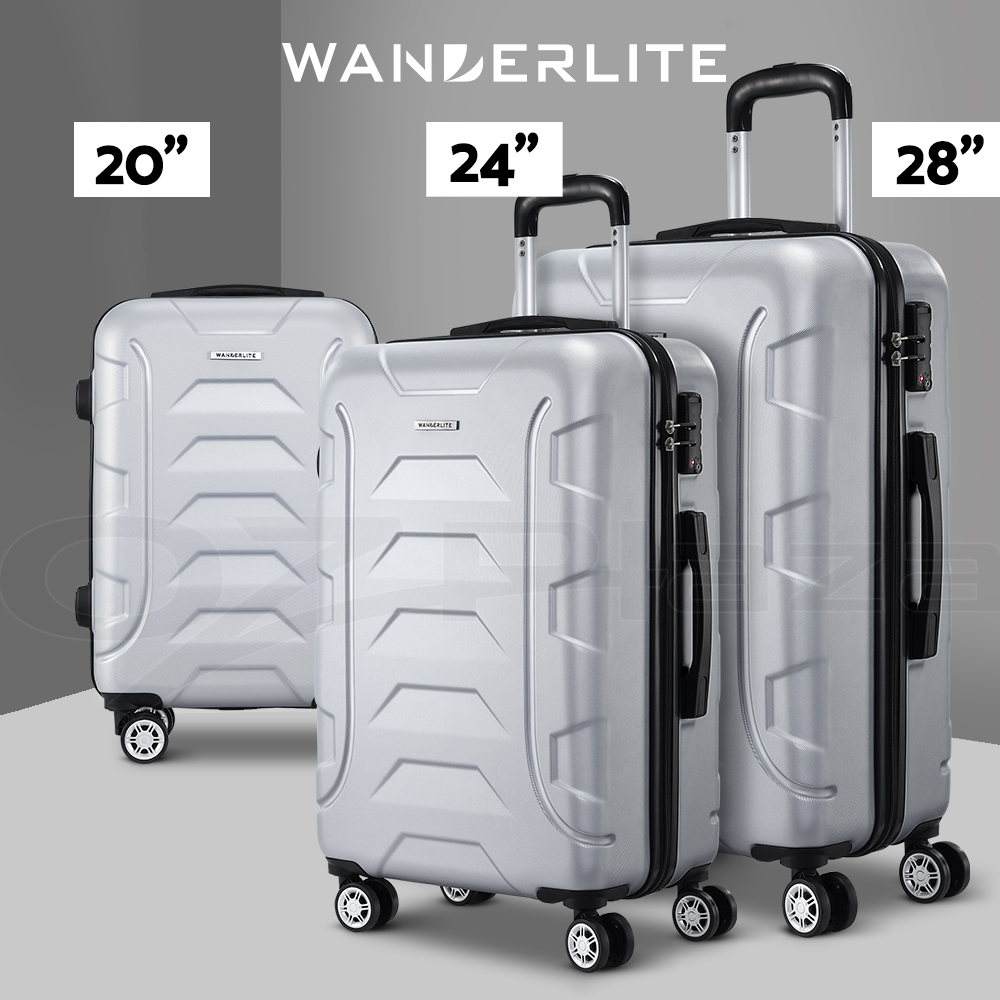 Wanderlite Luggage Set Suitcase 1/2/3pc Travel Trolley TSA Carry On ...
