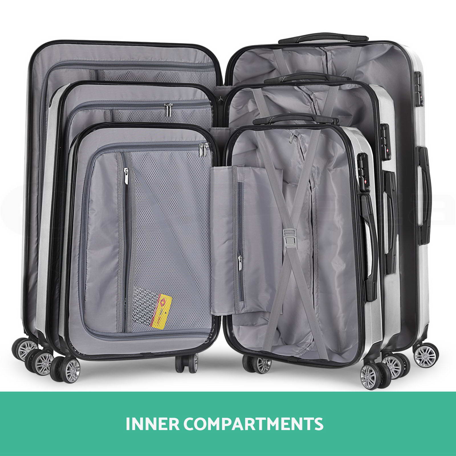 Wanderlite Luggage Sets Suitcase Trolley Set TSA Hard Case Lightweight ...