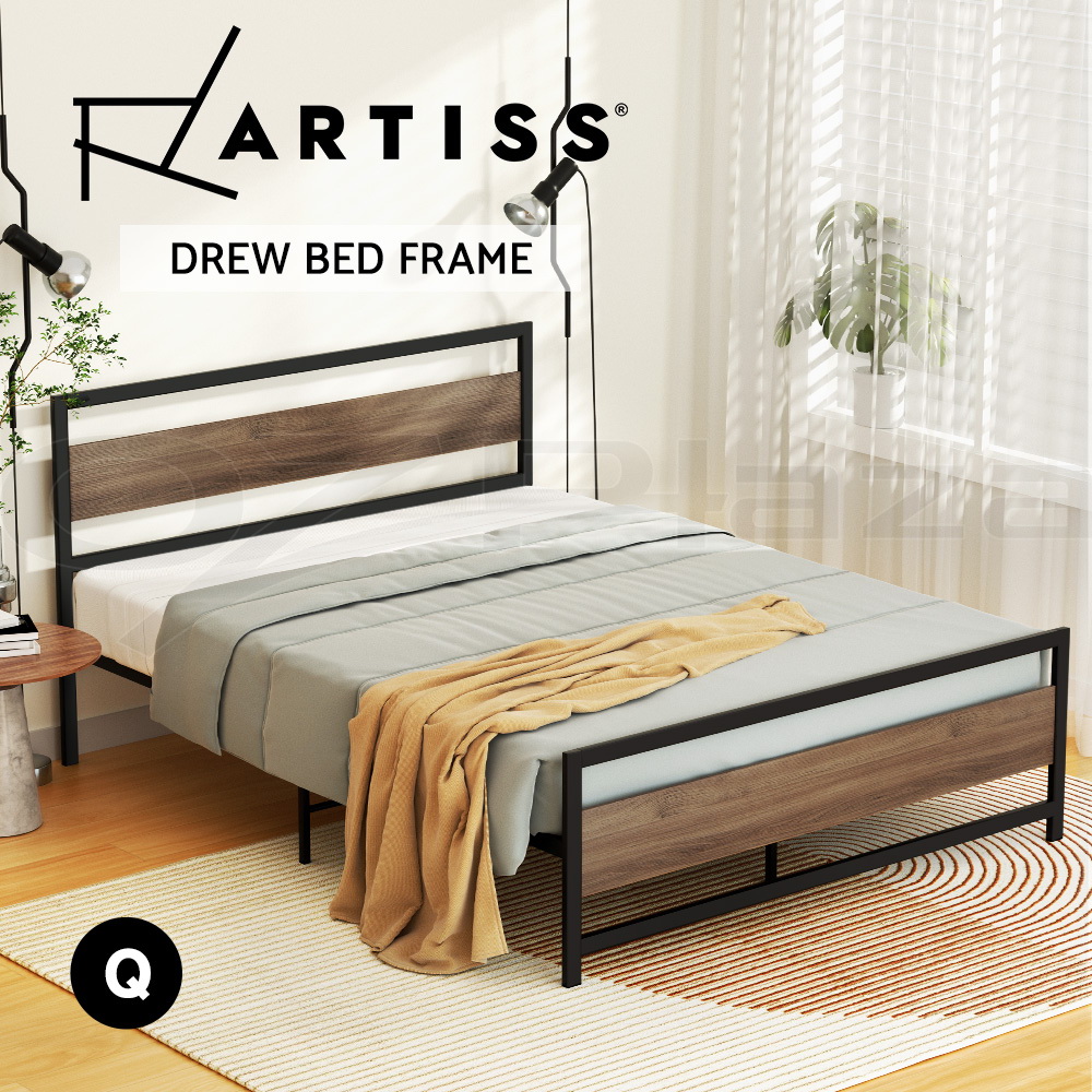 Artiss Bed Frame Metal Bed Base Double Queen Size Drawers Platform Headboard | eBay Australia