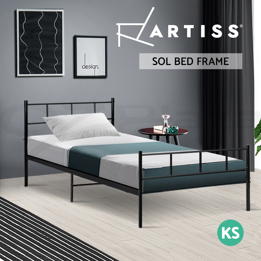 Artiss Metal Bed Frame Queen Double King Single Size Mattress Wood Base Platform