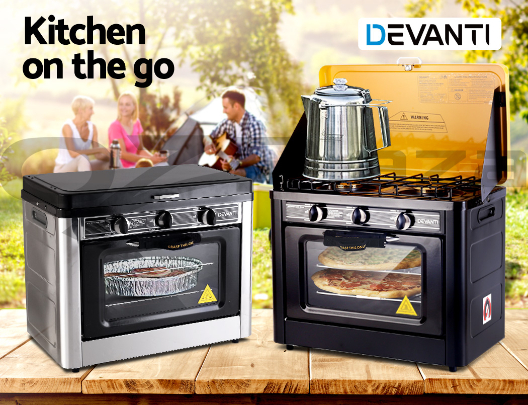 Devanti Portable Gas Camping Oven Stove LPG Cooker Outdoor Caravan | eBay
