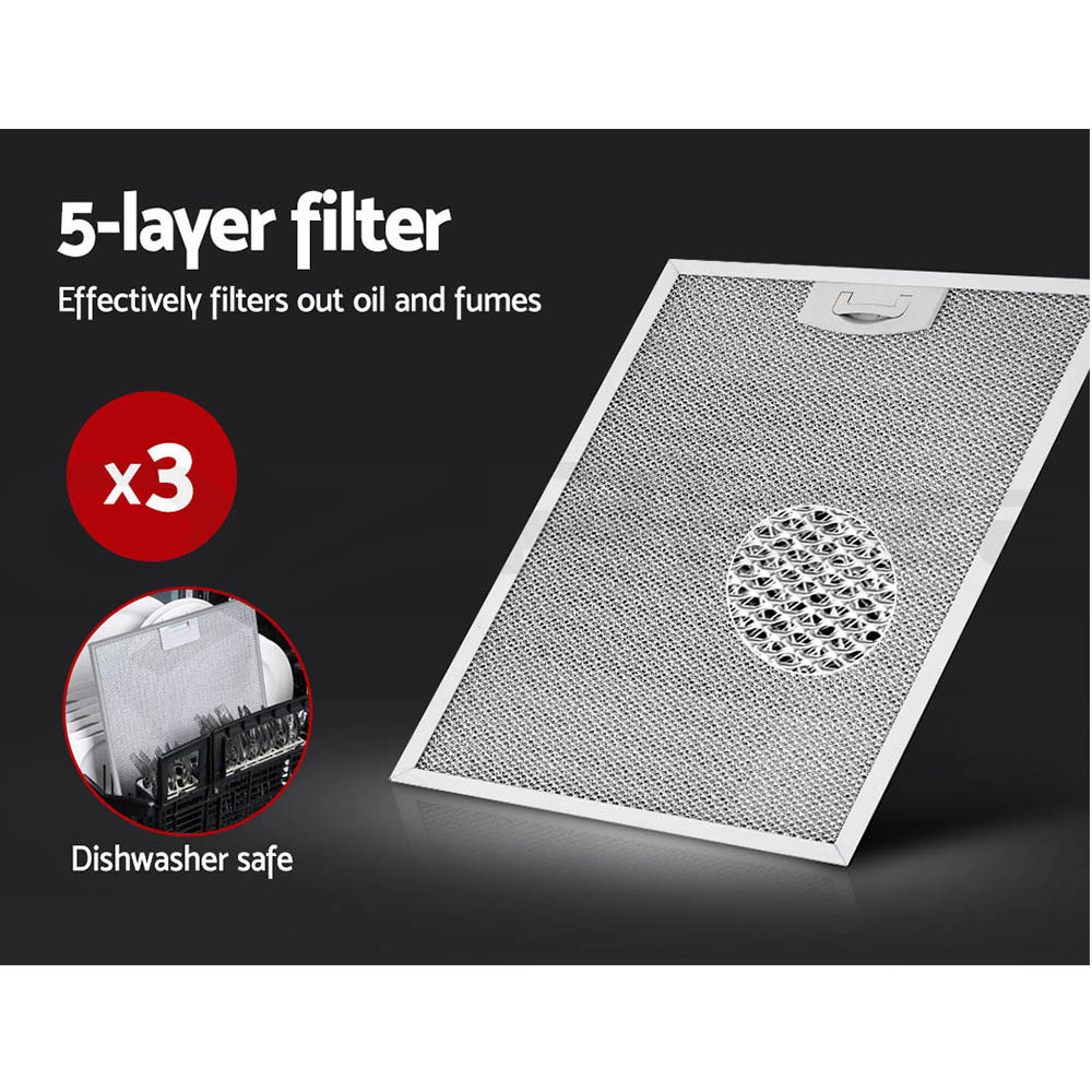 Devanti Fixed Rangehood 900mm 600mm Range Hood Filter 60cm 90cm ...