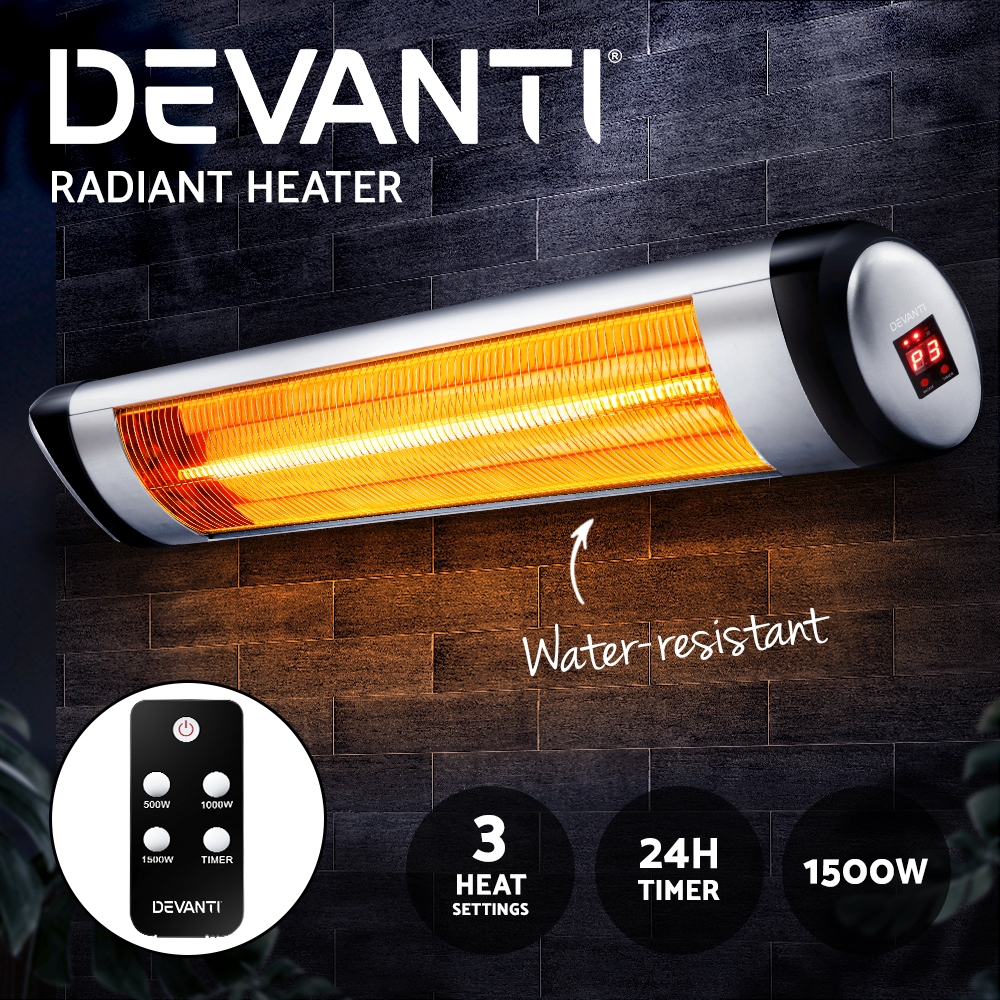 Devanti Infrared Heater Electric Radiant Strip Patio Heaters Remote ...
