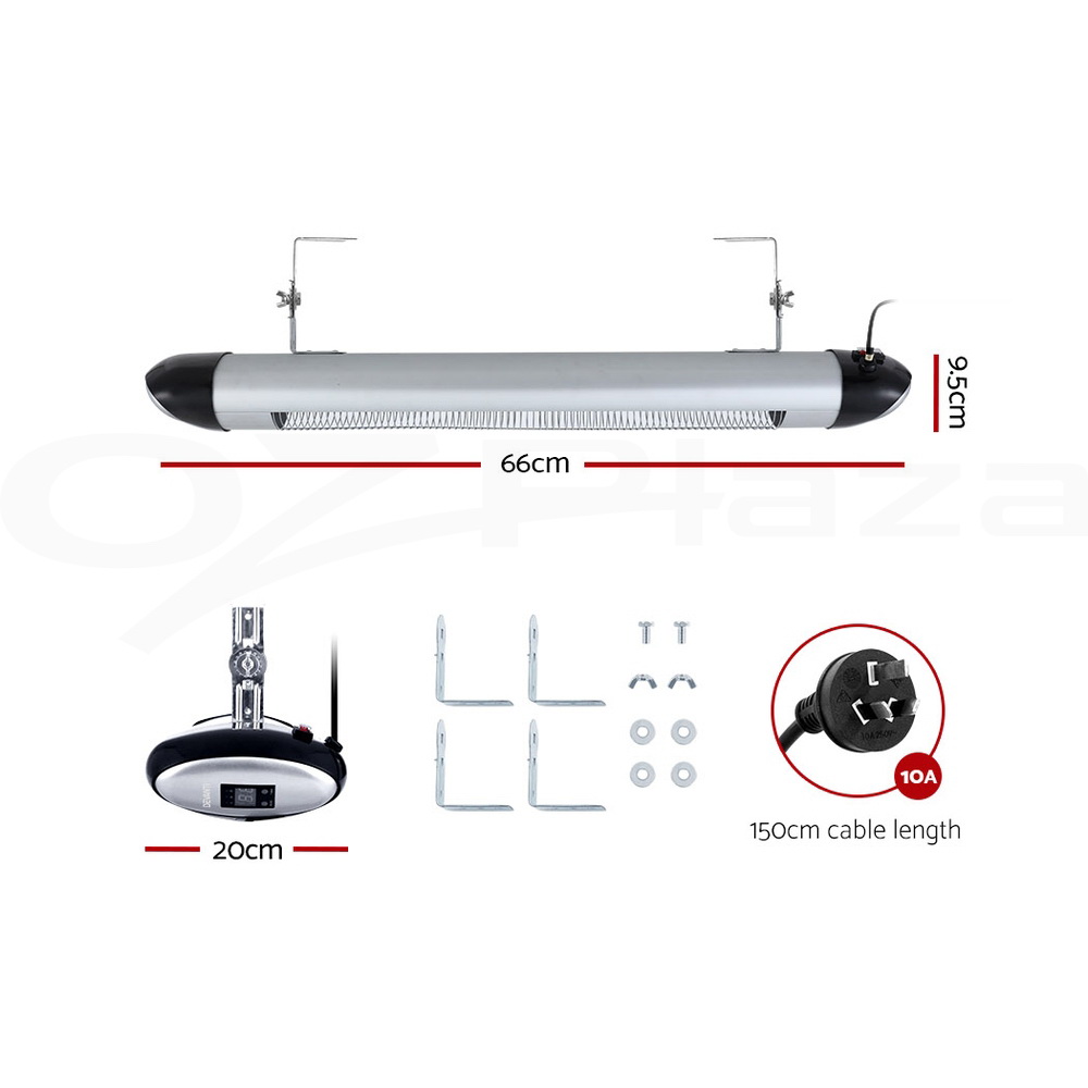Devanti Infrared Heater Electric Radiant Strip Patio Heaters Remote ...