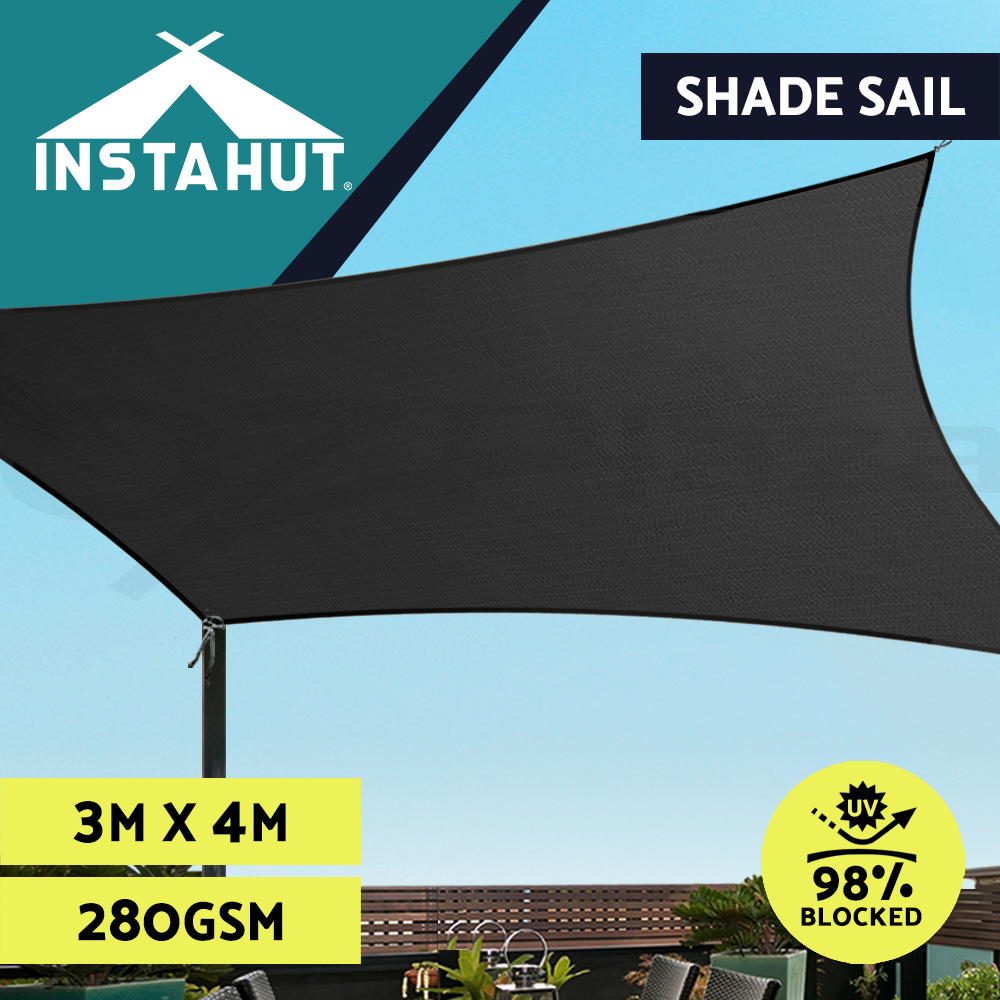 Instahut Sun Shade Sail Cloth Shadecloth Awning Canopy Rectangle Square ...