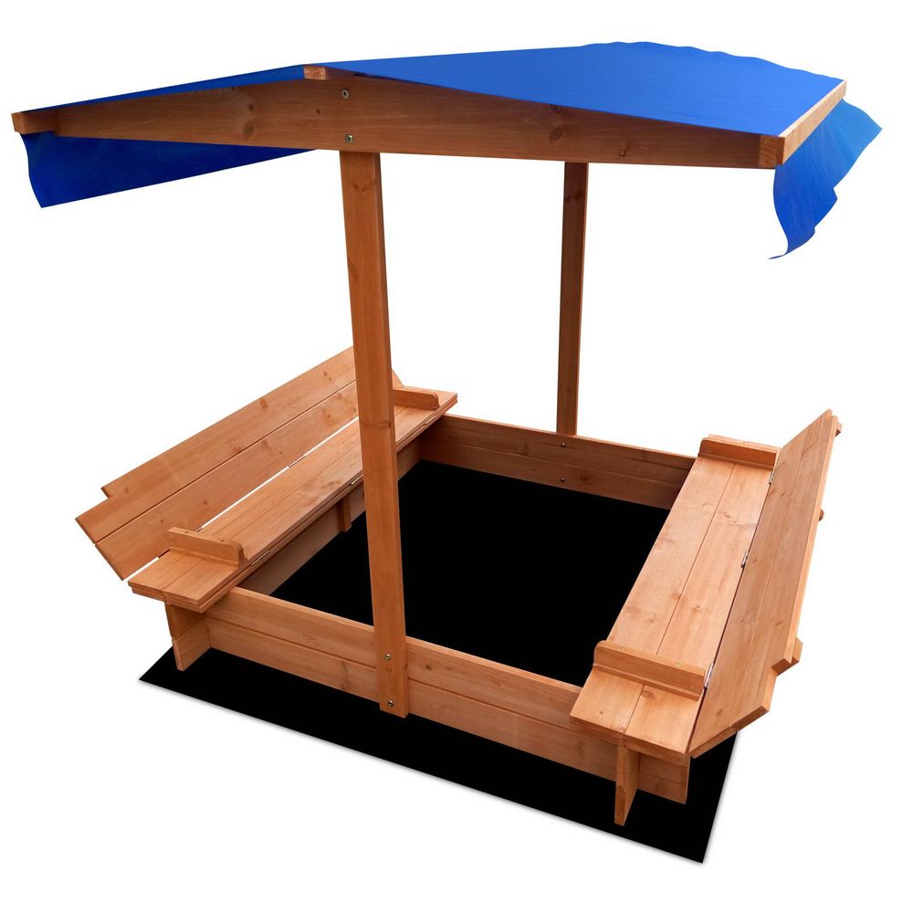 Keezi Kids Sandpit Outdoor Toys Beach Sand Pit Toy Box Play Set With ...