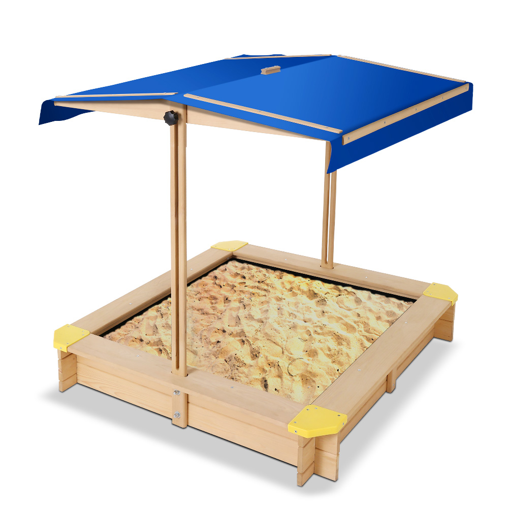 Keezi Kids Sandpit Outdoor Toys Beach Sand Pit Toy Box Play Set With ...