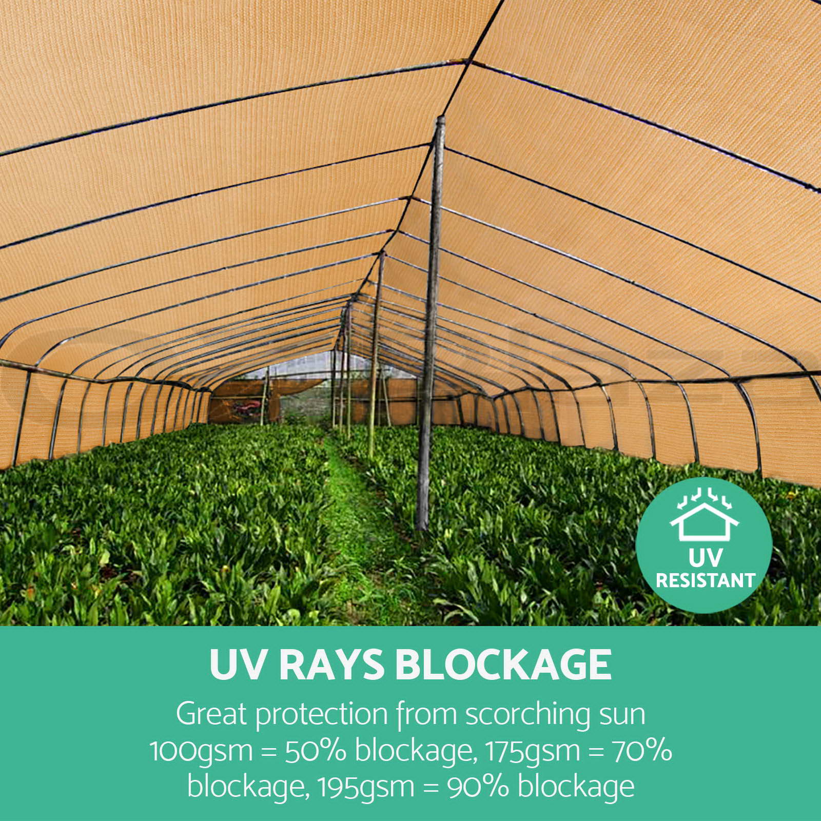 50% 70% 90% UV Sun Shade Cloth Shadecloth Sail Roll Mesh Garden Outdoor ...