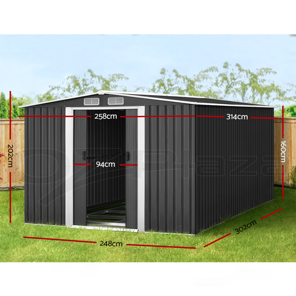 Giantz Garden Shed Outdoor Storage Sheds Workshop Shelter Metal Base ...