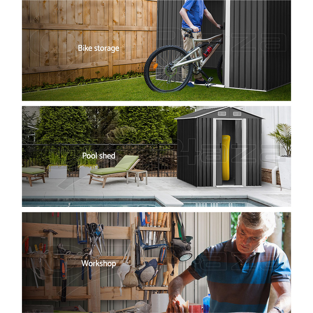 Giantz Garden Shed Outdoor Storage Sheds Workshop Shelter Metal Base ...