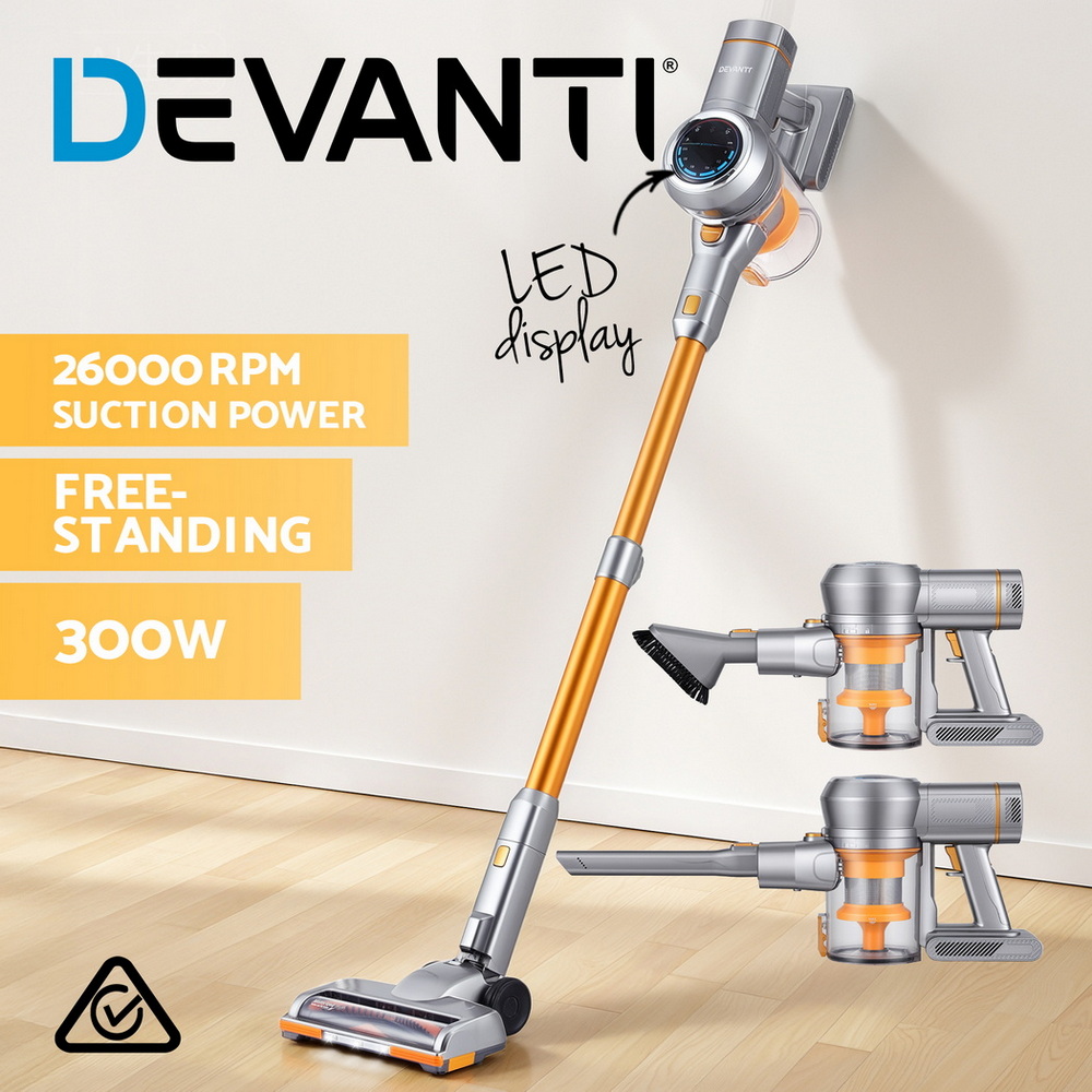 Devanti 300W Stick Vacuum Cleaner Cordless Handheld Cleaner Self ...